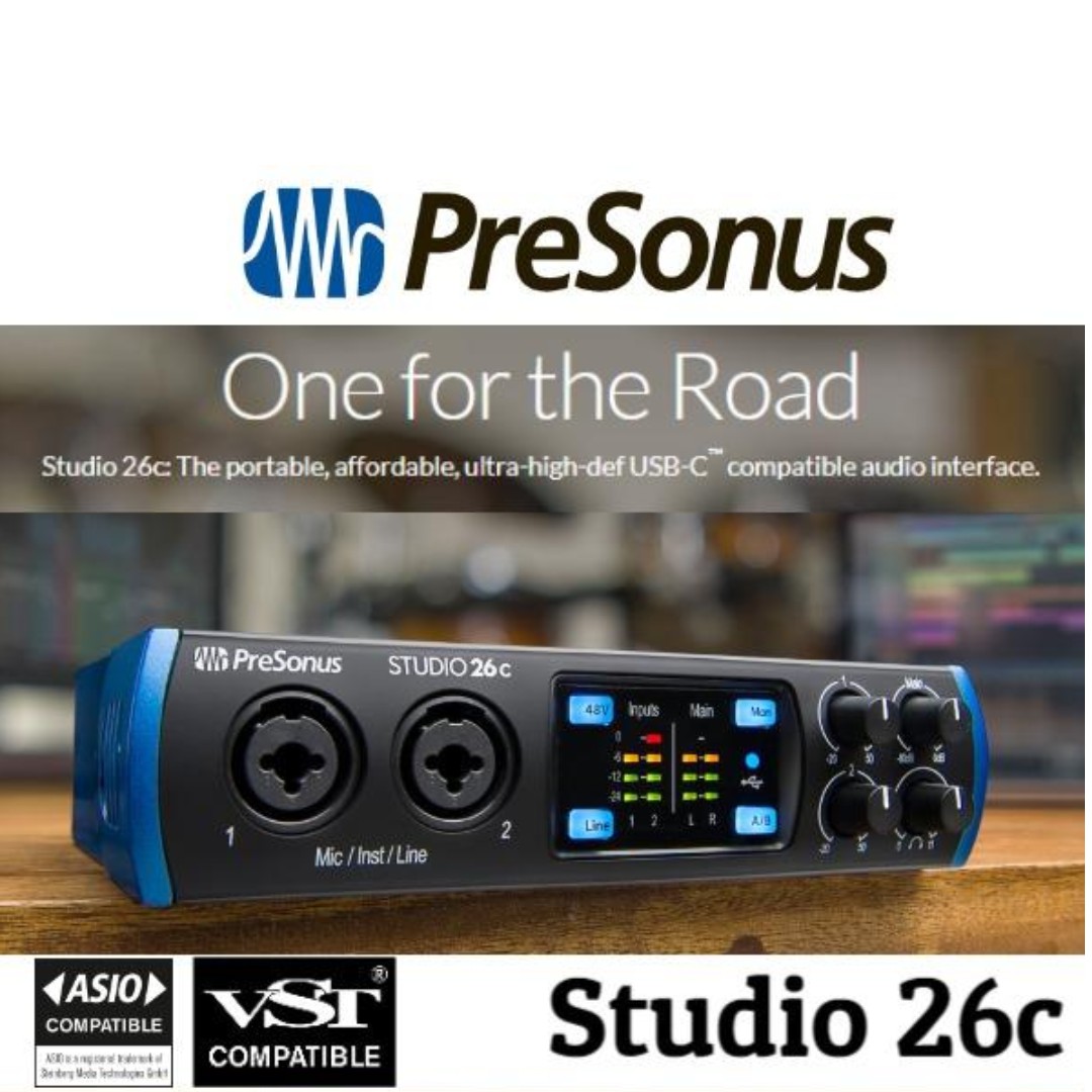 PreSonus Studio 26c Audio Interface (Studio26c), Audio, Soundbars ...