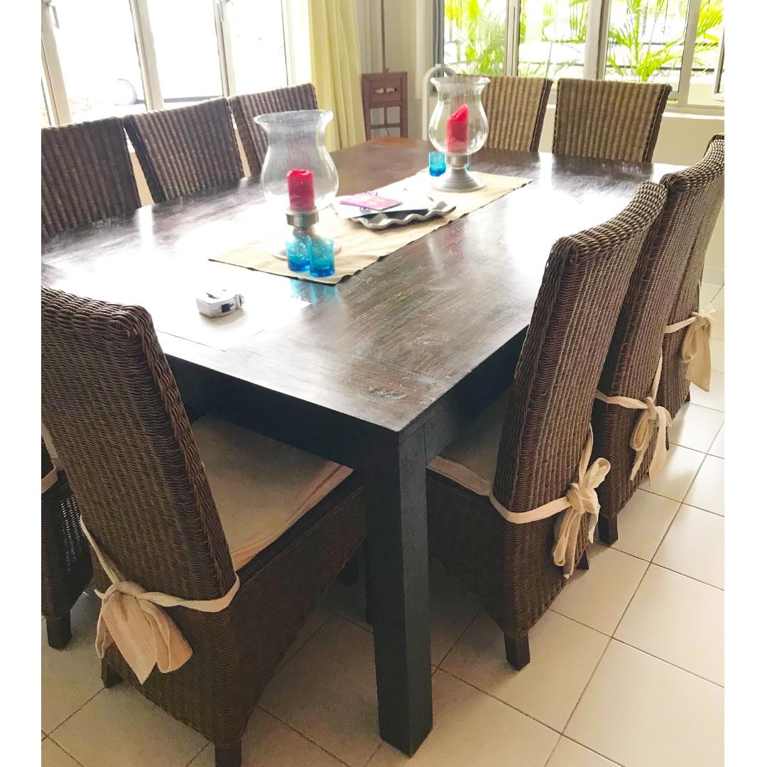 Teak wood 10 seater Dining Table, Furniture & Home Living, Furniture ...