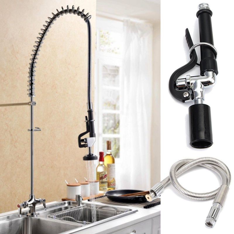 Commercial Kitchen Pre-Rinse Faucet Tap Spray Head Sprayer With ...