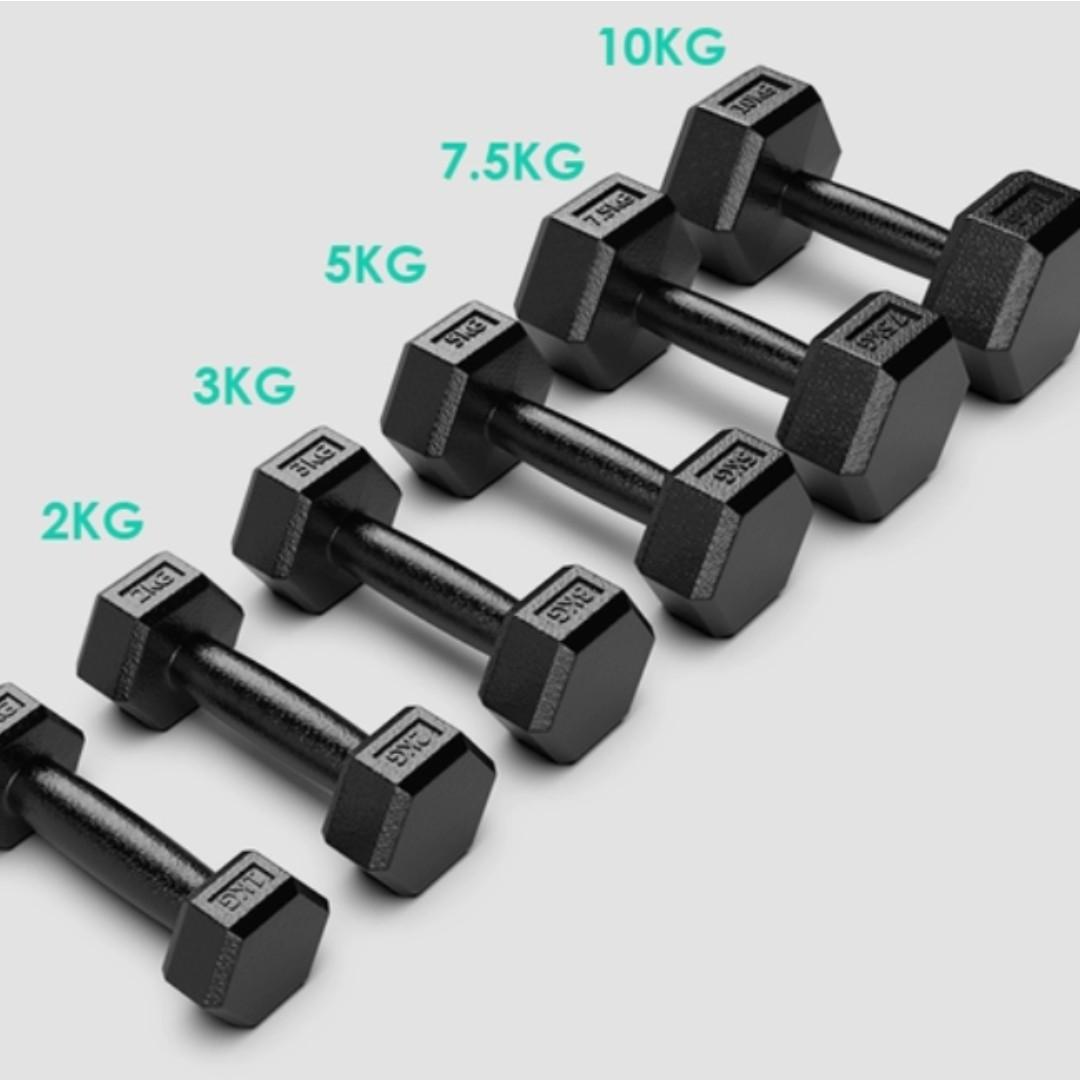 Hex Dumbbell/ Dumbbell 5KG ( PAIR ), Sports Equipment, Exercise ...