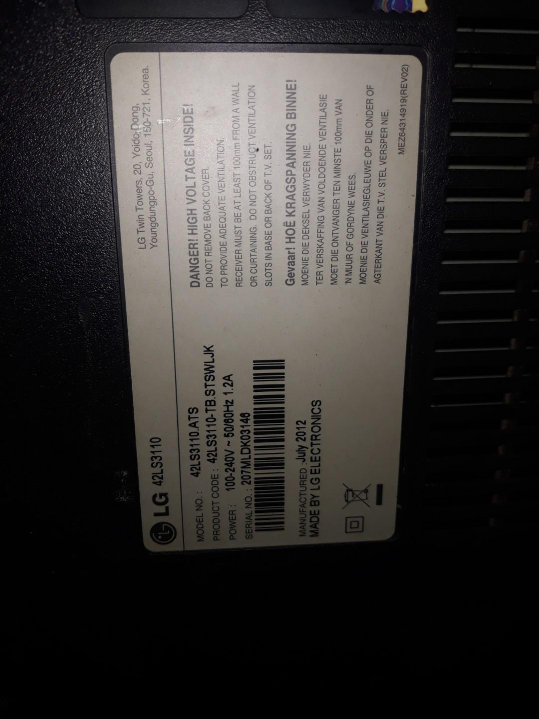 Power board LG LED TV, TV & Home Appliances, TV & Entertainment, TV on ...