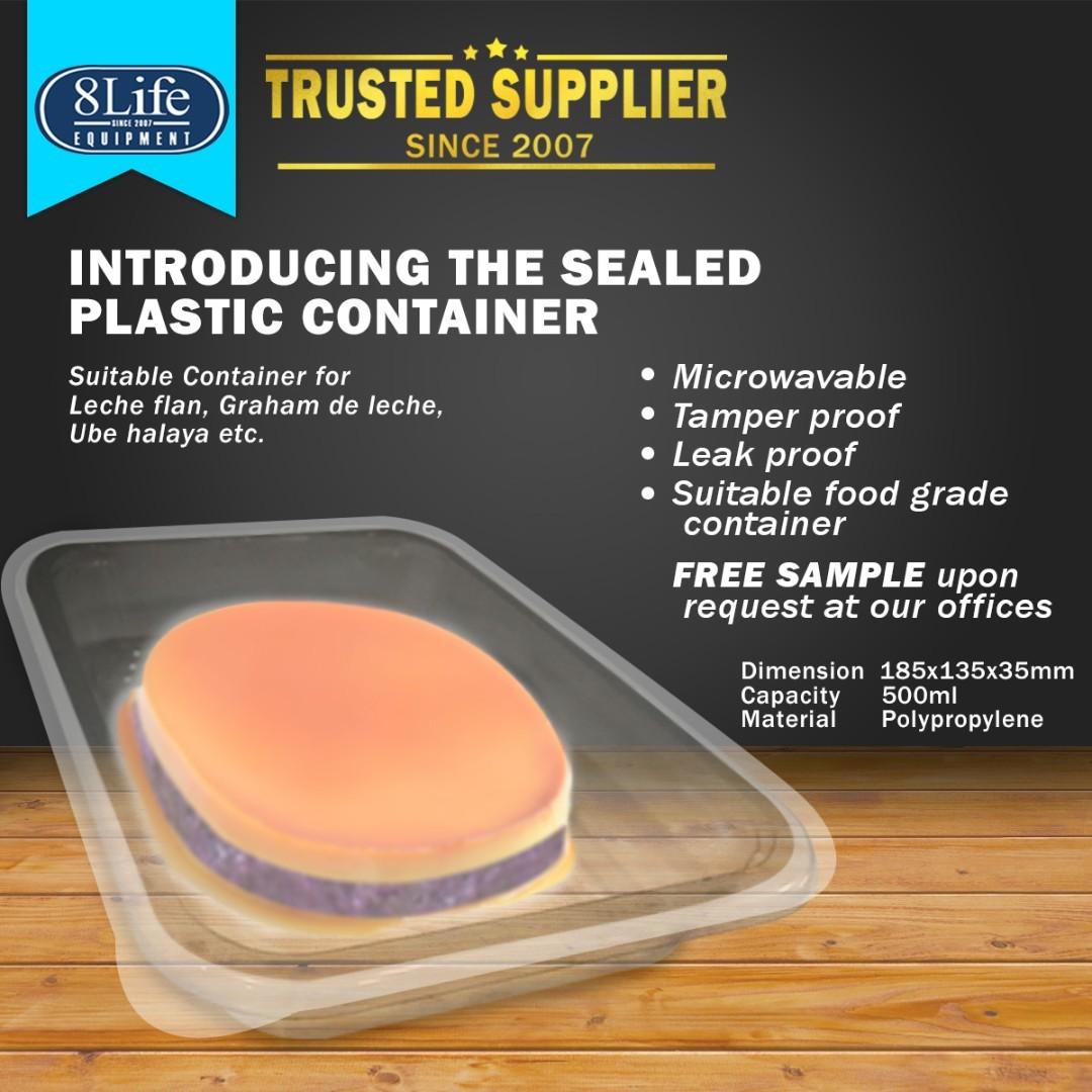 Sealed microwavable food container for leche flan mango graham de leche ...