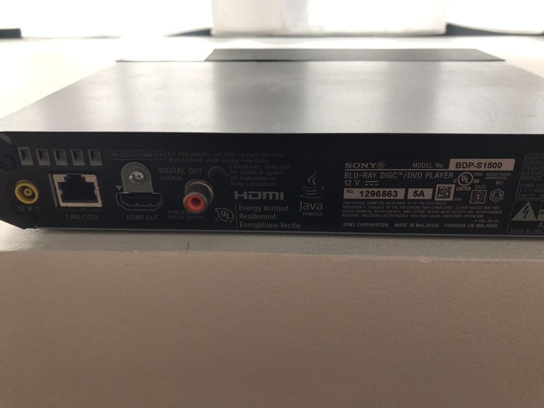Sony BDP S1500 player, TV & Home Appliances, TV & Entertainment, Blu ...