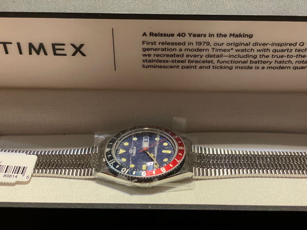 Timex - reissue Q Timex 38mm, 名牌, 手錶 - Carousell