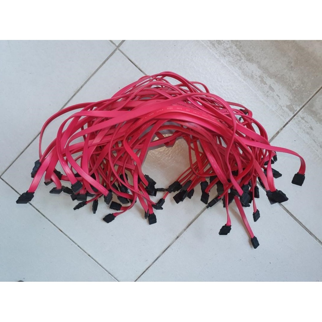 assorted different colors multiple SATA data cables free delivery if ...