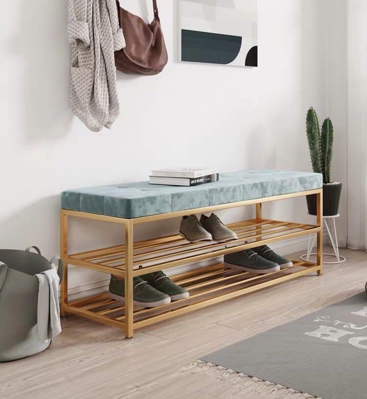 Bench Shoe rack Bench Tufted bench, Furniture & Home Living, Furniture ...