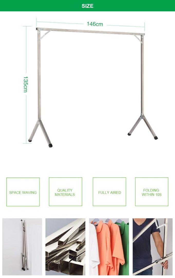 Drying racks, pole clothes, telescopic home terrace, Furniture & Home ...