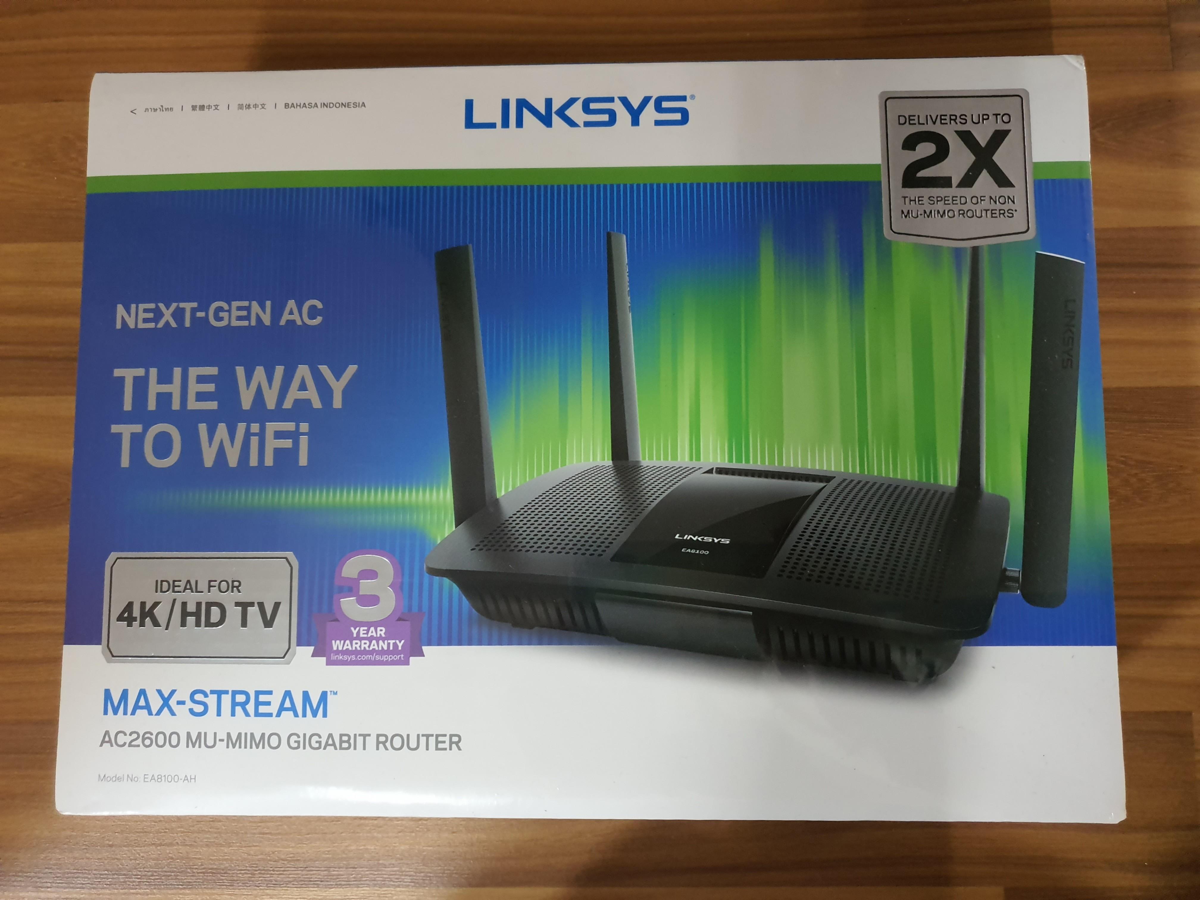 Linksys Max-Stream AC2600 MU-MIMO Gigabit Router, Computers & Tech ...