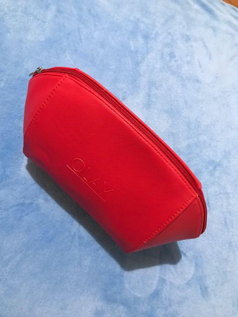 Olay Pouch in Red Color, Women's Fashion, Watches & Accessories, Hair ...