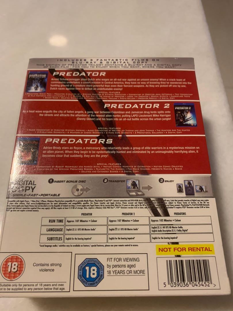 Predator Trilogy Blu Ray Collection, Hobbies & Toys, Music & Media, CDs ...
