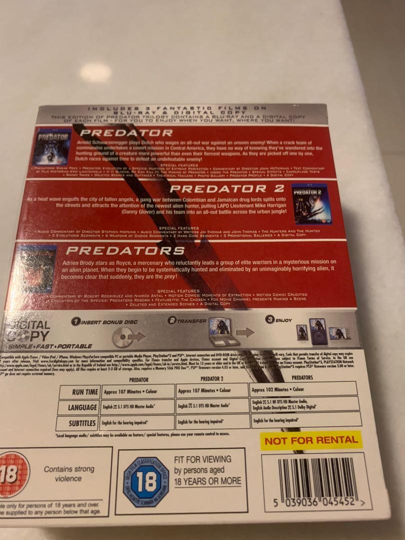 Predator Trilogy Blu Ray Collection, Hobbies & Toys, Music & Media, CDs ...