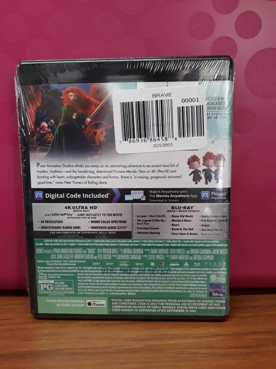 USA Blu Ray 4K UHD - Brave (Disney, Pixar, ATMOS), Hobbies & Toys ...