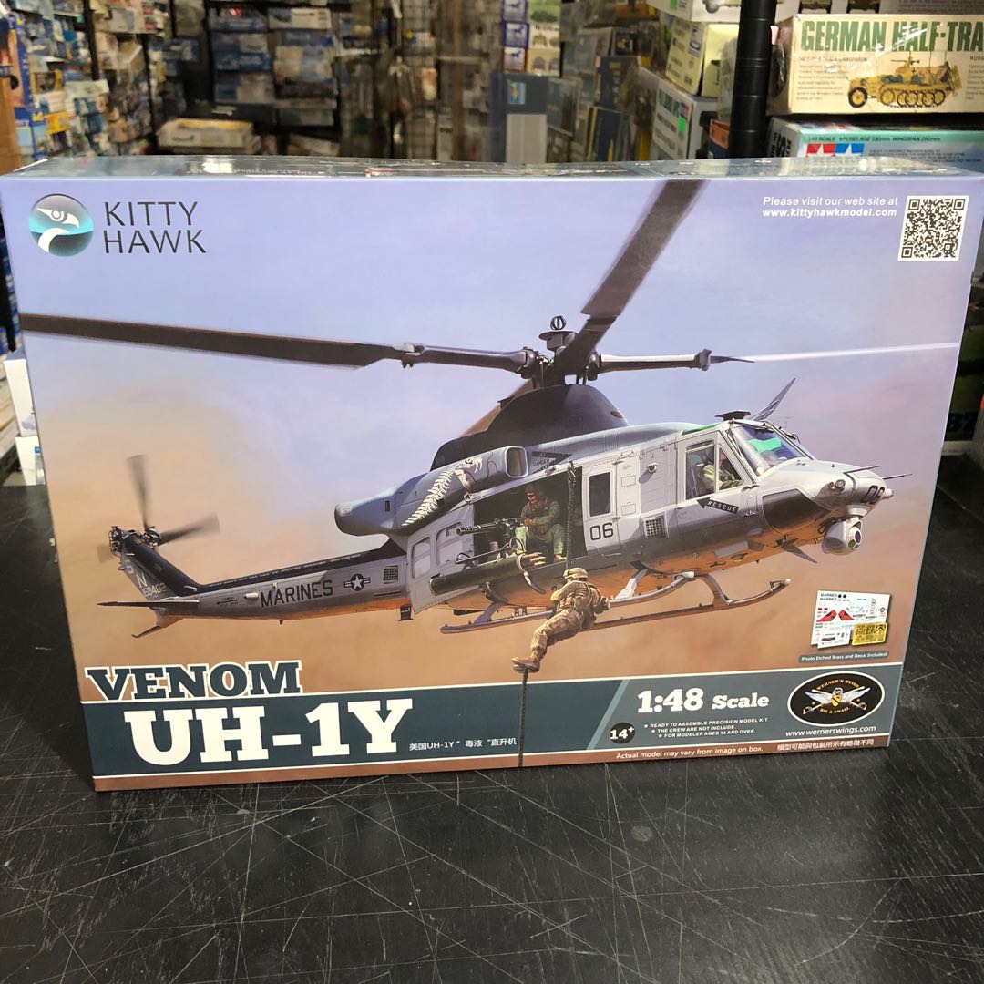 1/48 Kitty Hawk UH-1Y Venom Helicopter Model Kit, Hobbies & Toys, Toys ...