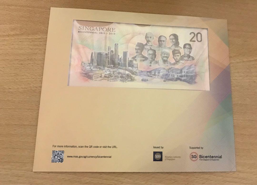 $20 Singapore bicentennial commemorative note, Hobbies & Toys ...