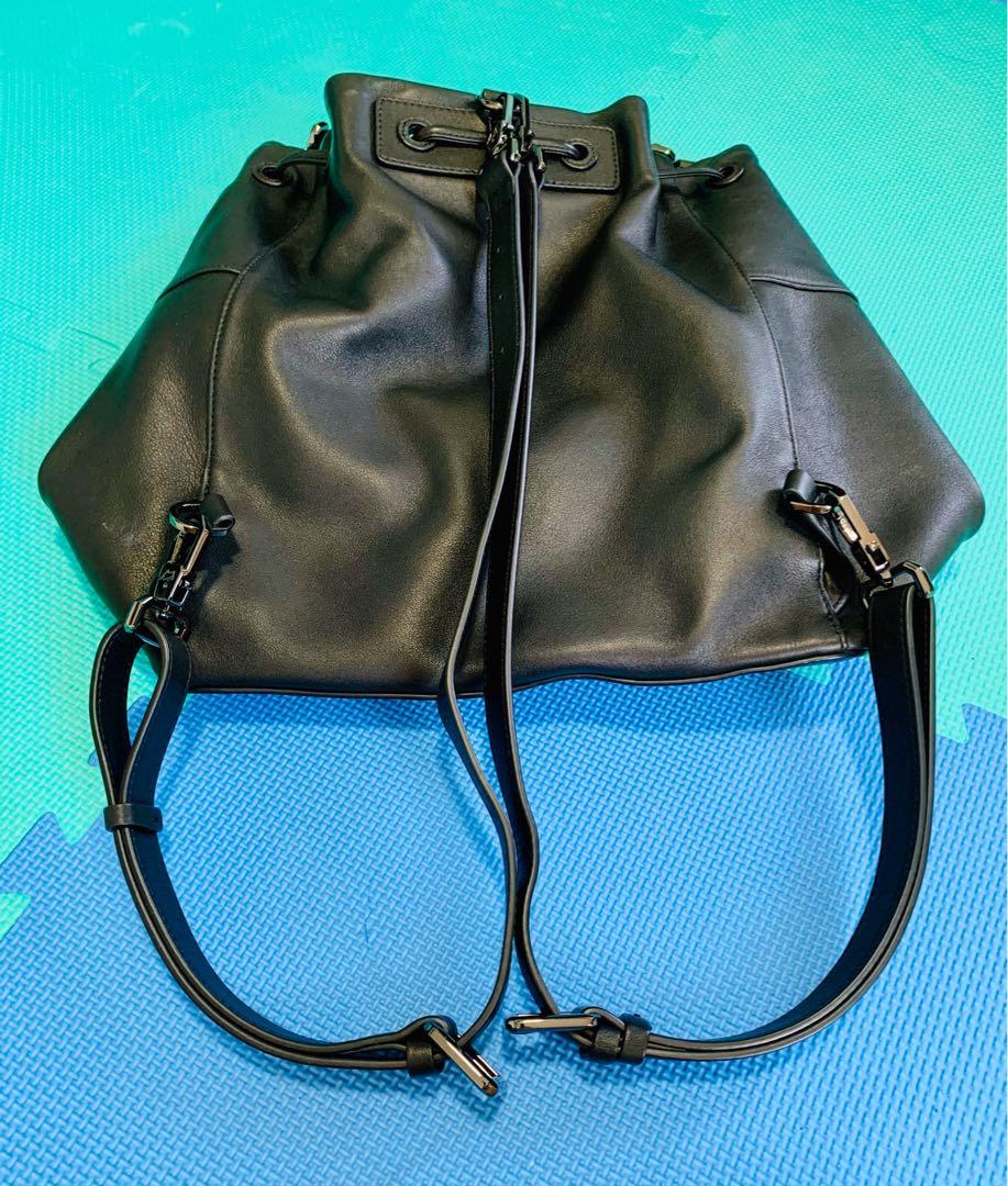Braun Buffel Leather Bucket Bag (Backpack Convertible), Women's Fashion ...