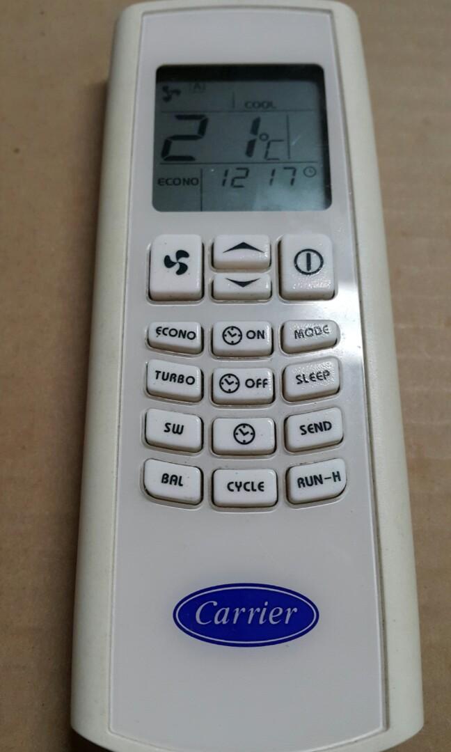 Aircon Remote Control Carrier Window Type, TV & Home Appliances, Air ...