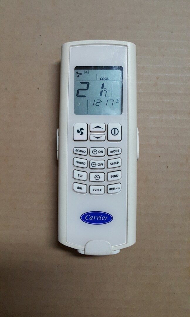 Aircon Remote Control Carrier Window Type, TV & Home Appliances, Air ...