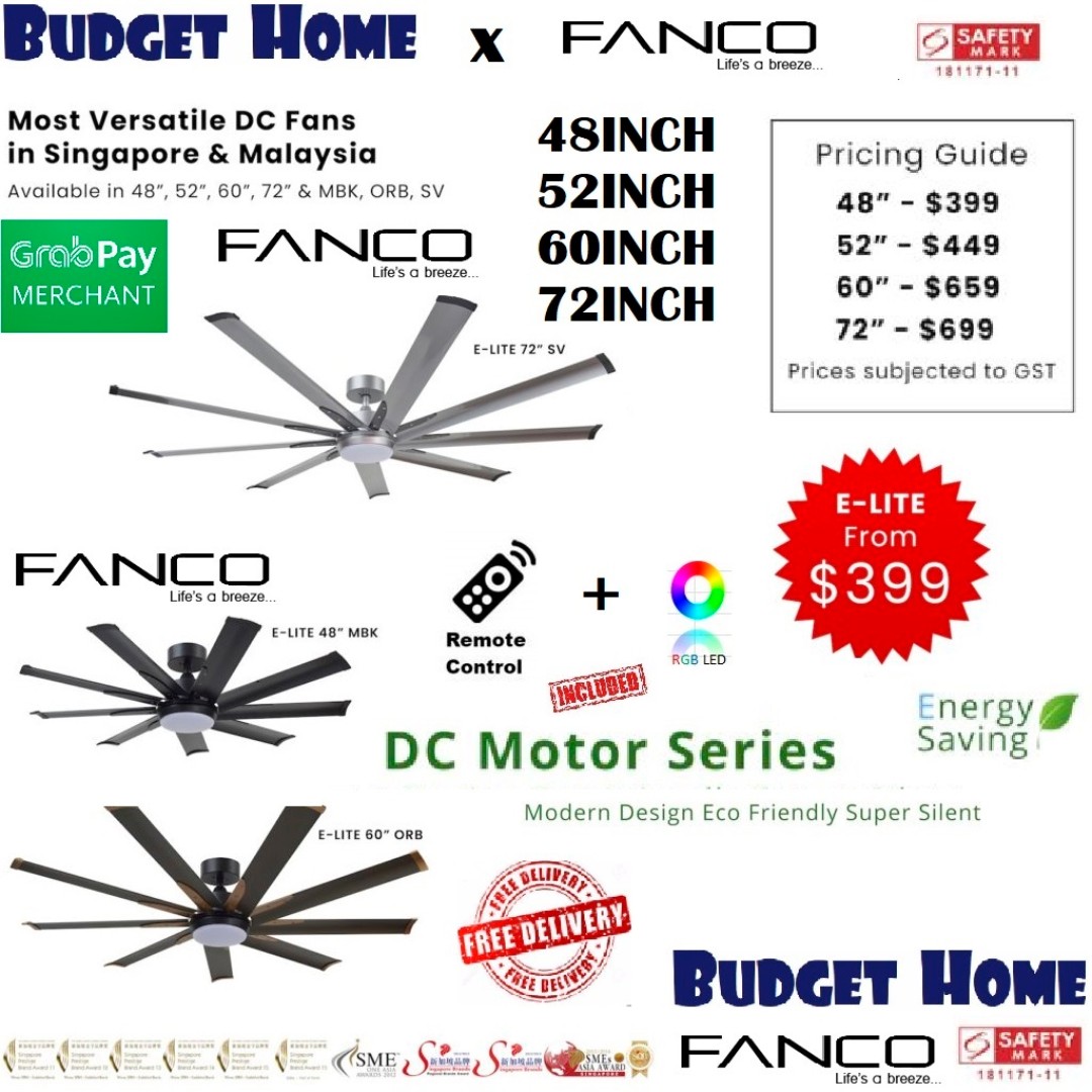 E-lite DC ceiling fan fanco, Furniture & Home Living, Lighting & Fans ...