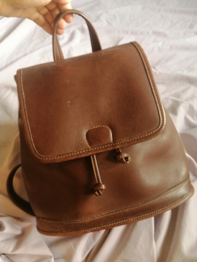 COACH Vintage Brown Leather backpack 9315 open for swap, Women's ...