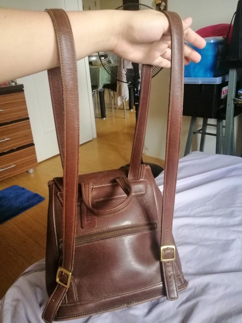 COACH Vintage Brown Leather backpack 9315 open for swap, Women's ...