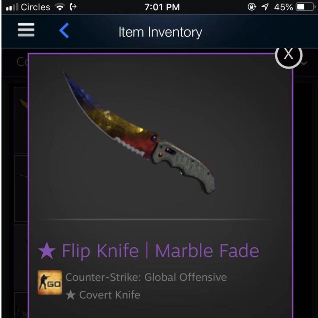 Flip Knife Marble Fade Factory New, Video Gaming, Gaming Accessories, Game Gift Cards & Accounts ...