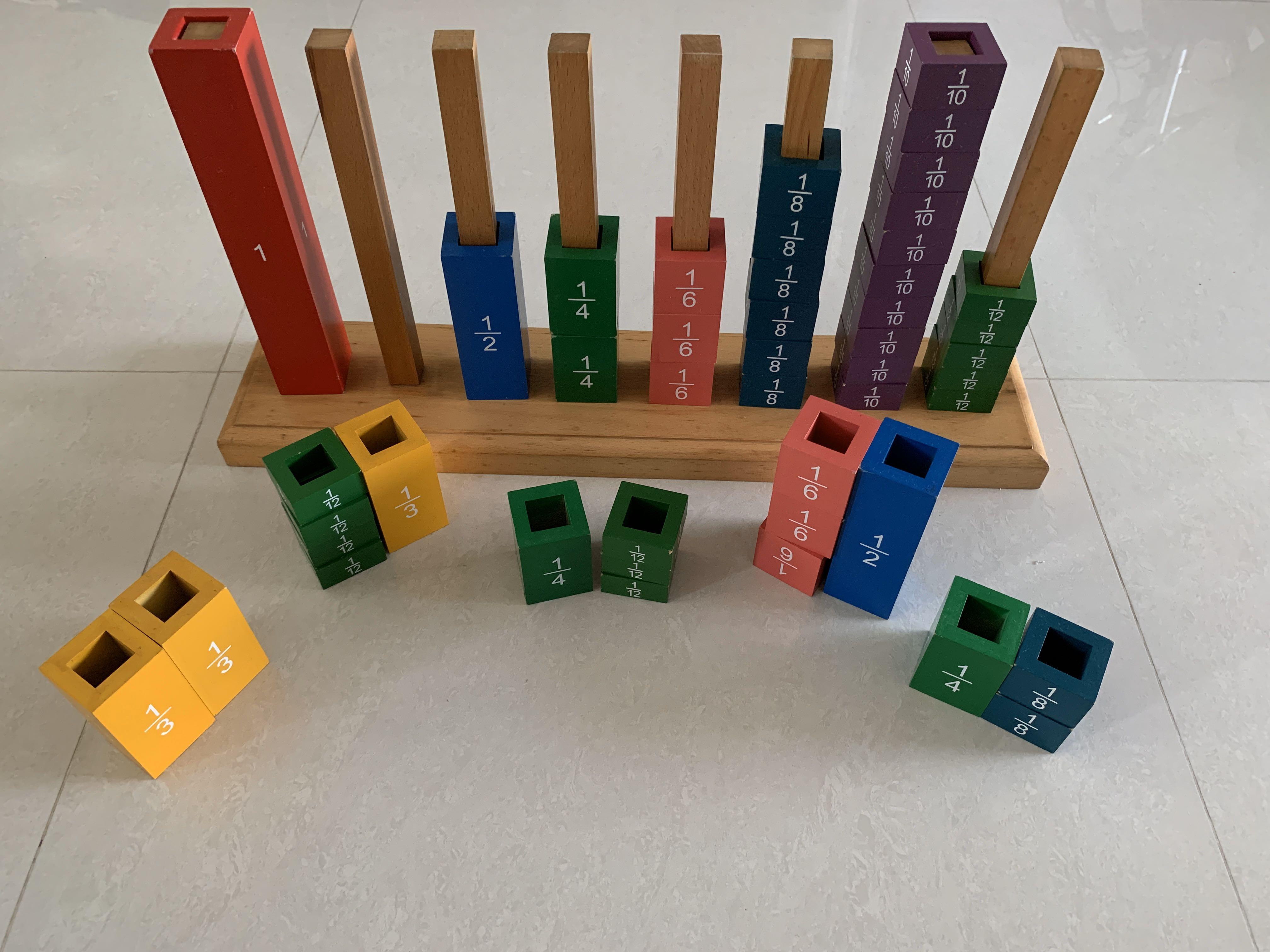 Fraction Building Wooden Blocks, Hobbies & Toys, Toys & Games on Carousell