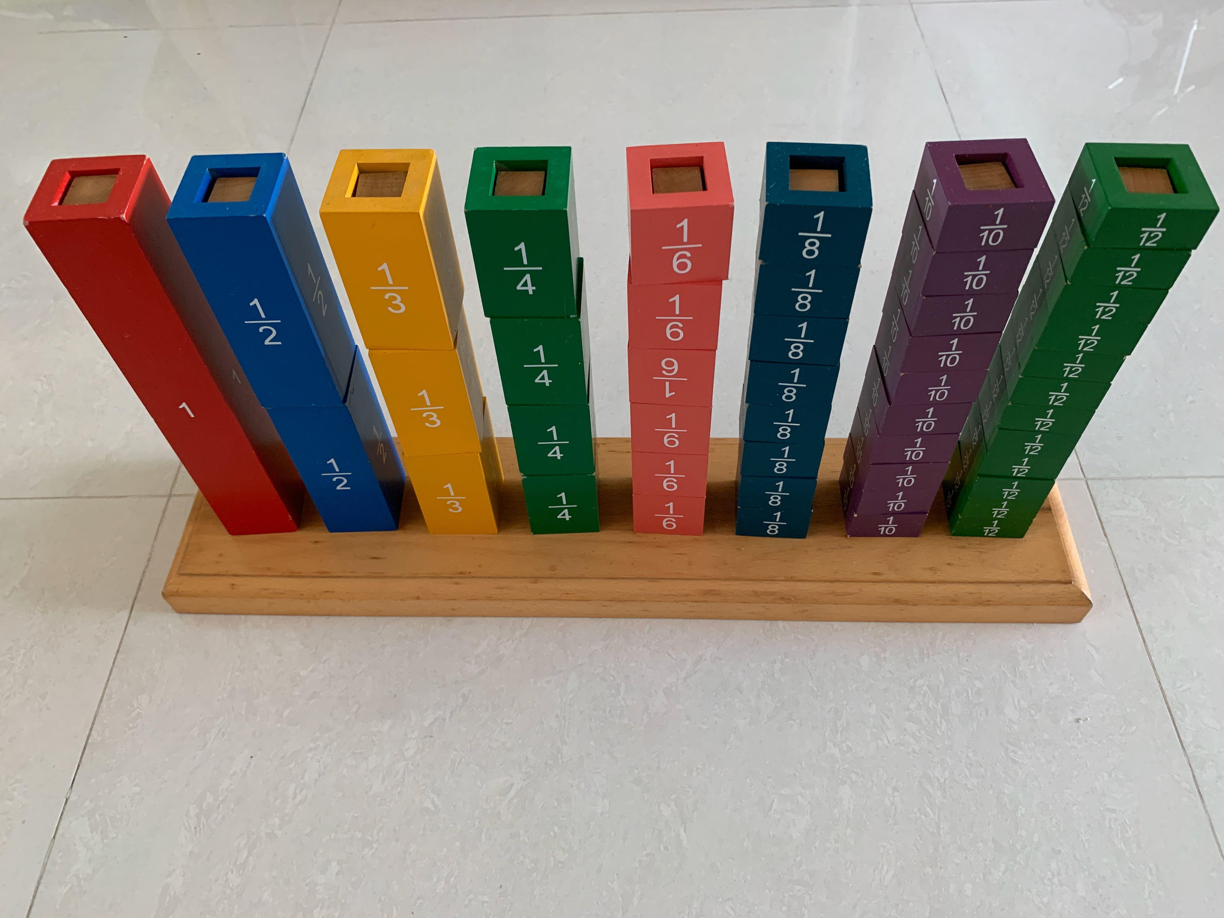 Fraction Building Wooden Blocks, Hobbies & Toys, Toys & Games on Carousell