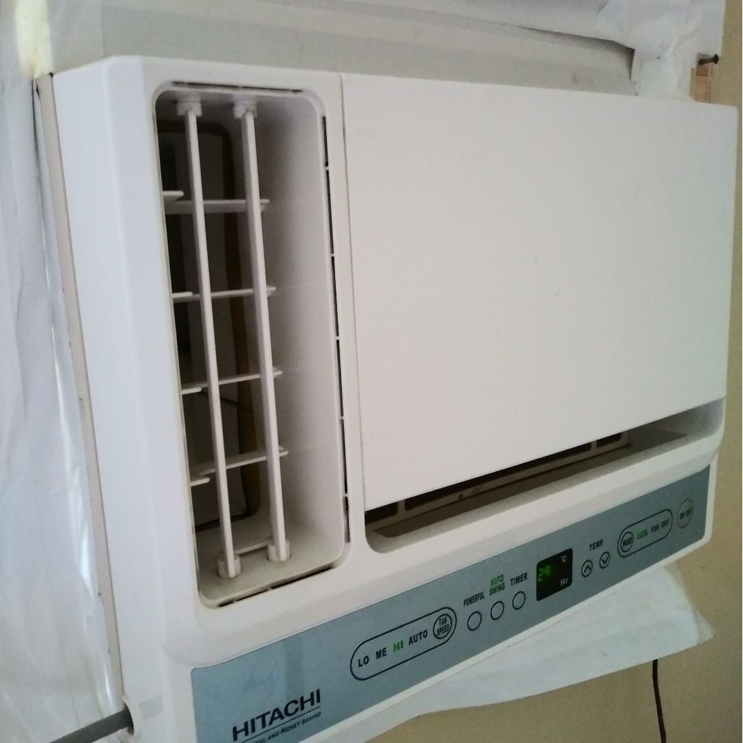Hitachi Window type Aircon + FREE Stand Fan, TV & Home Appliances, Air ...