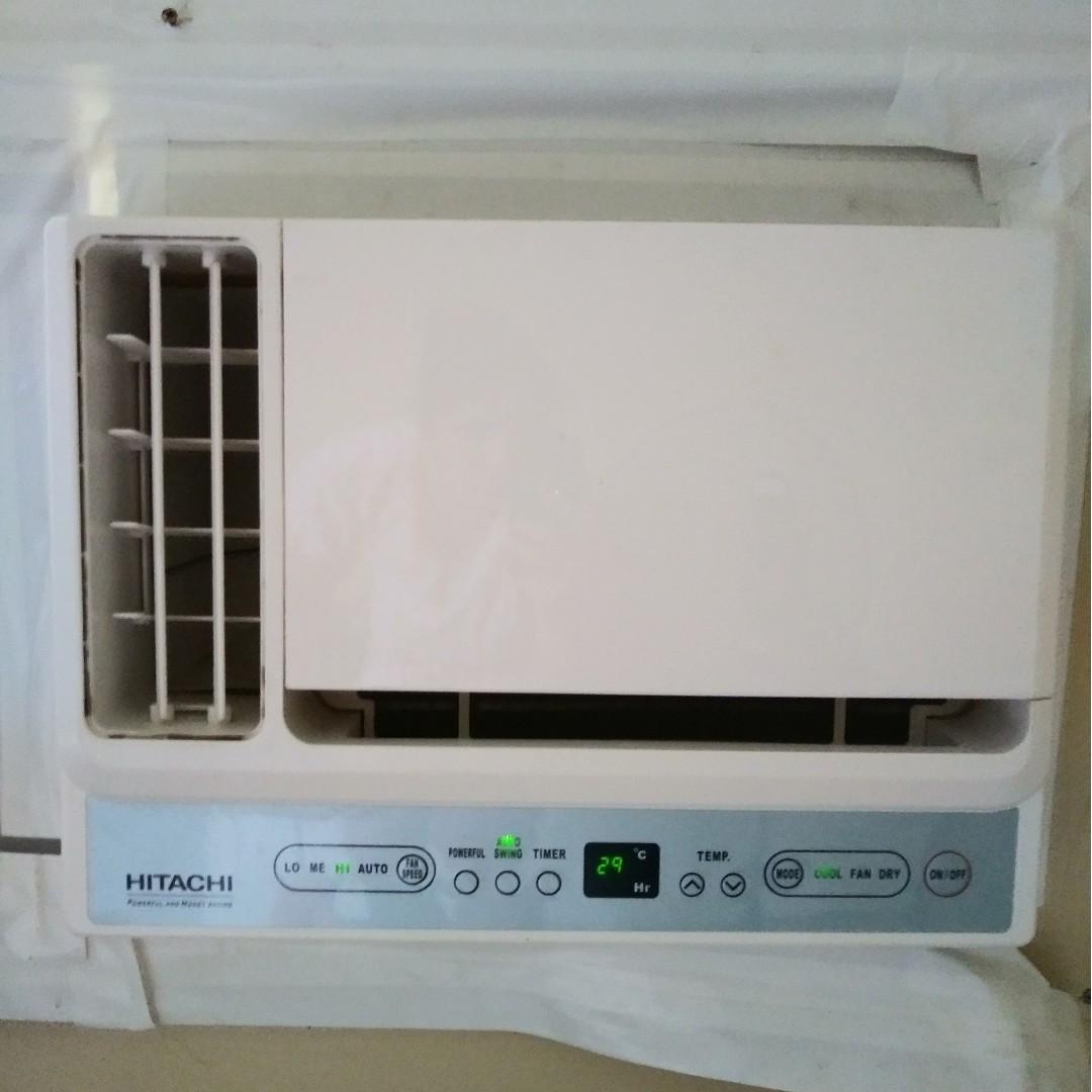 Hitachi Window type Aircon + FREE Stand Fan, TV & Home Appliances, Air ...