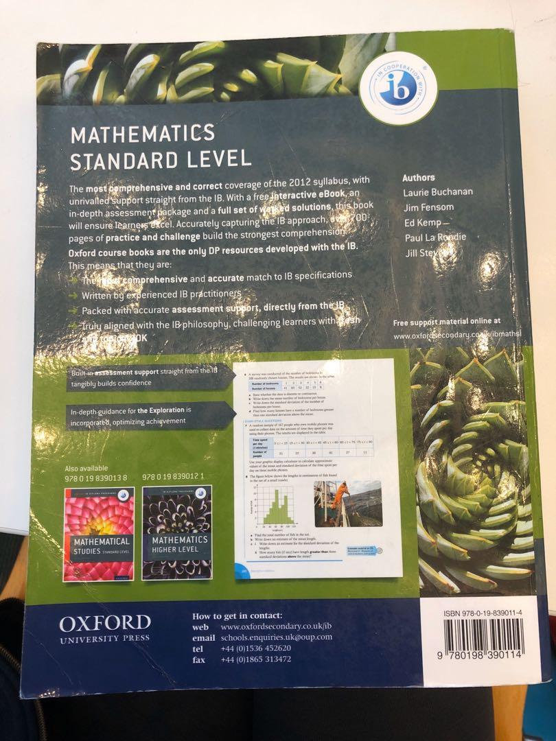 IB Math Standard Level Textbook, Hobbies & Toys, Books & Magazines ...