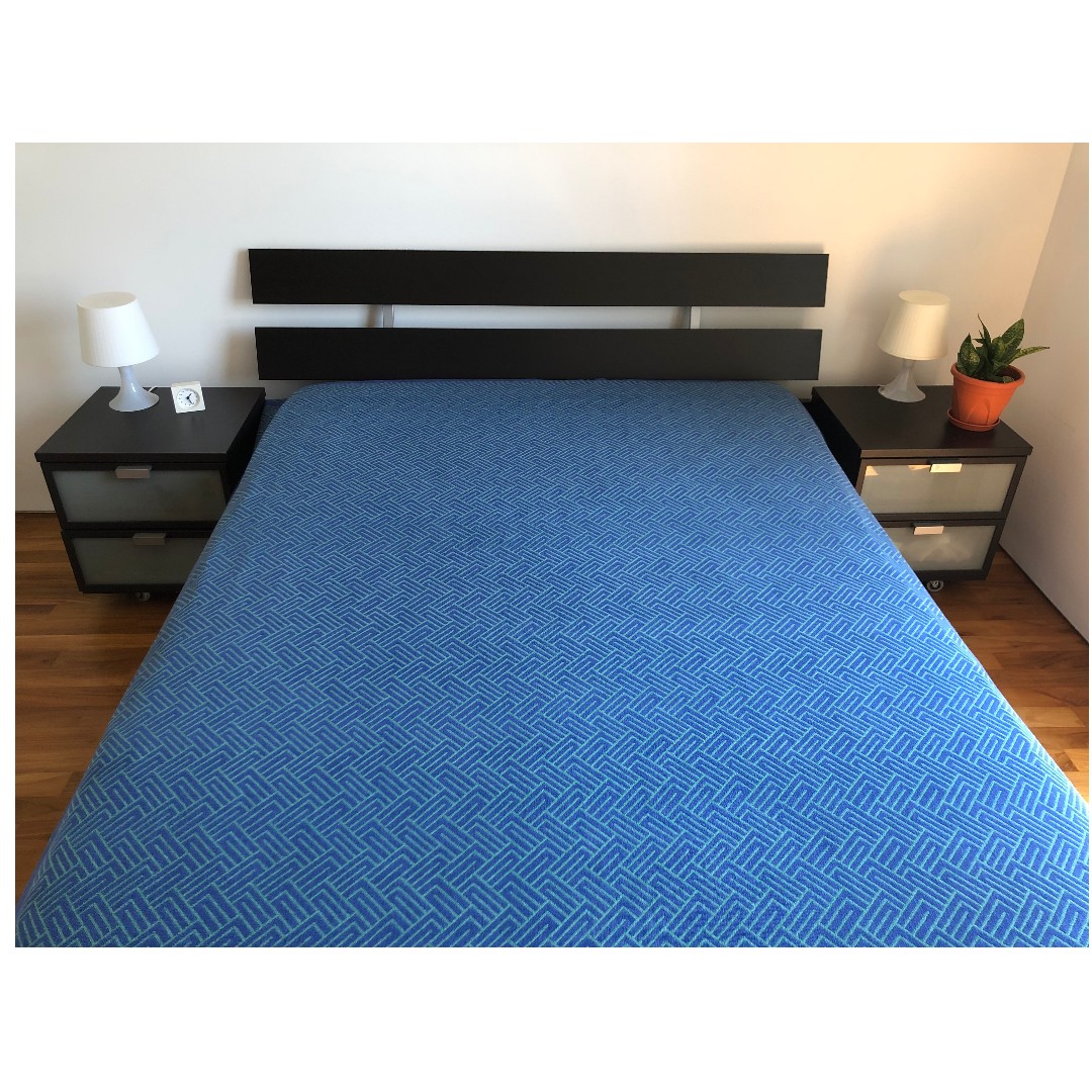 Ikea Hopen Bed (Queen Size) + Side tables & drawers, Furniture & Home ...