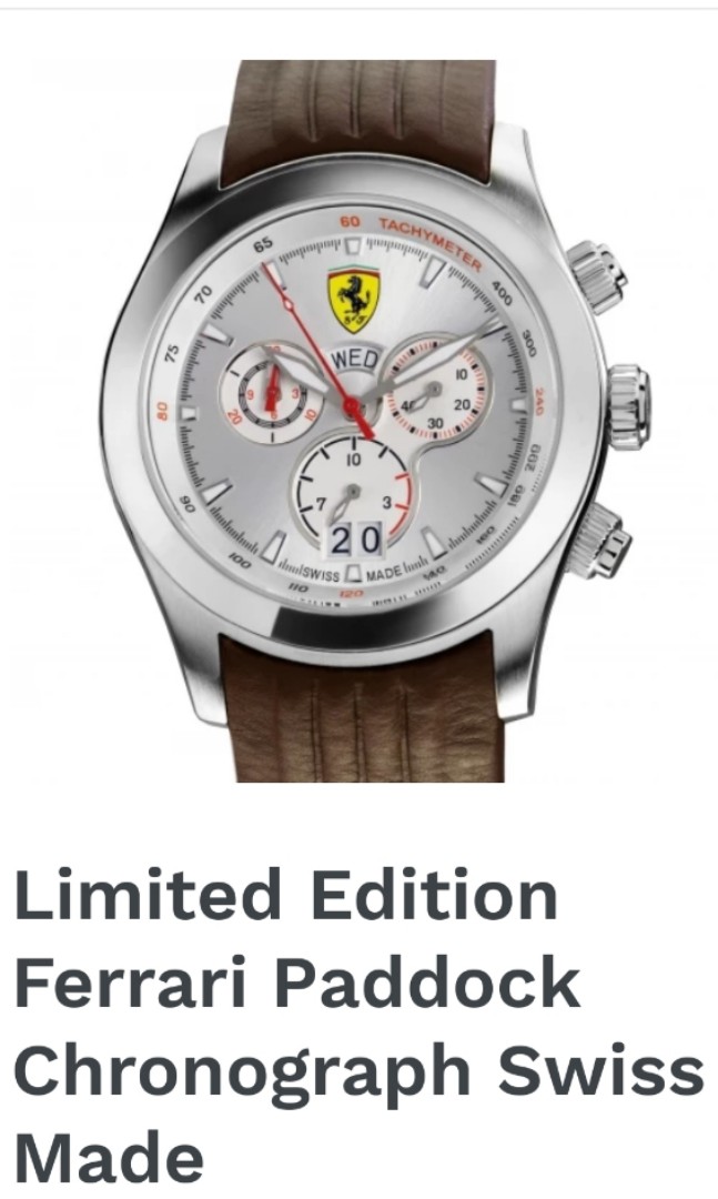 Limited Edition Ferrari Paddock Chronograph Swiss Made, Men's Fashion ...