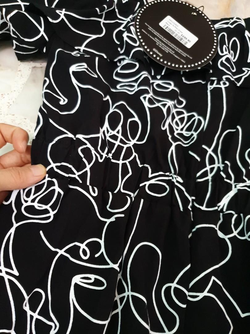 Elohim by Sabrina Goh Off Shoulder linear Ruffles Disney Mickey Dress ...