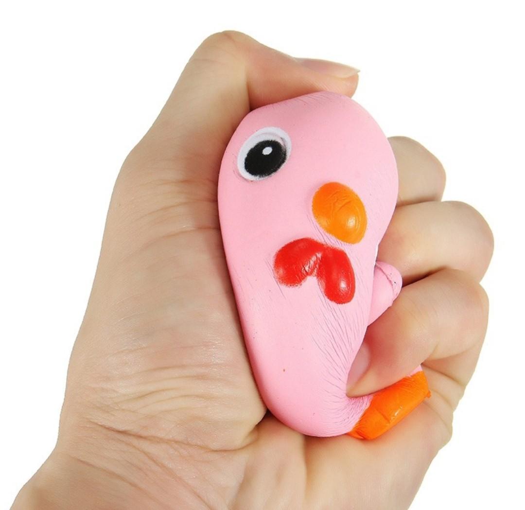 Pink chicken squishy toy, Hobbies & Toys, Toys & Games on Carousell