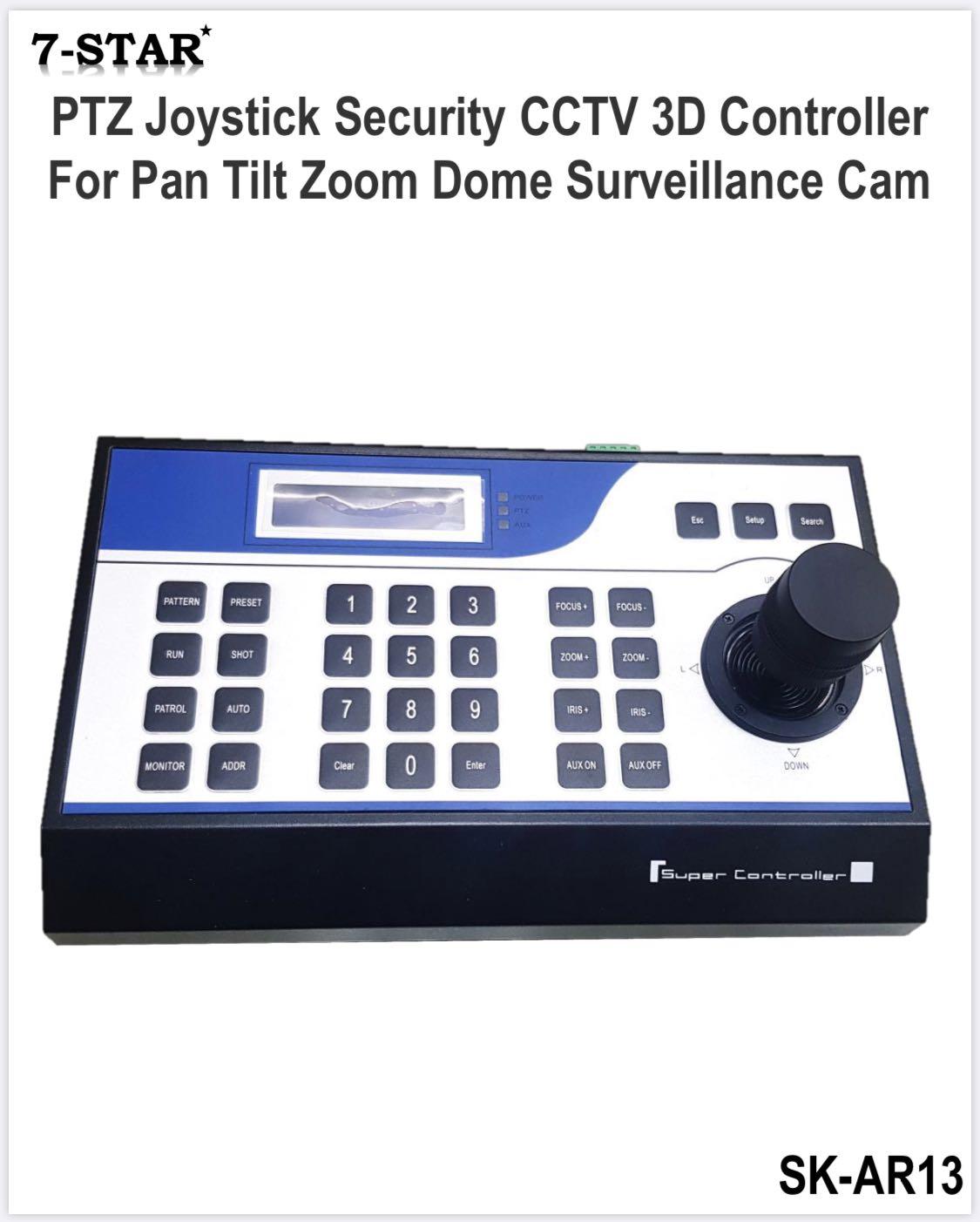 CCTV PTZ Joystick/Keyboard Controller for AHD-TVI-CVI-CVBS High Speed ...