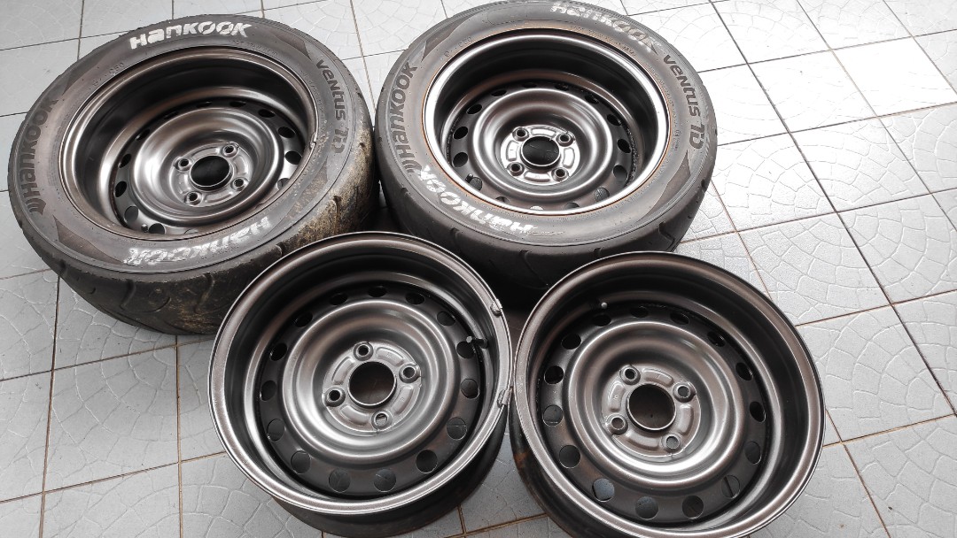 Rim besi offset custom 15 inch PCD 114, Auto Accessories on Carousell
