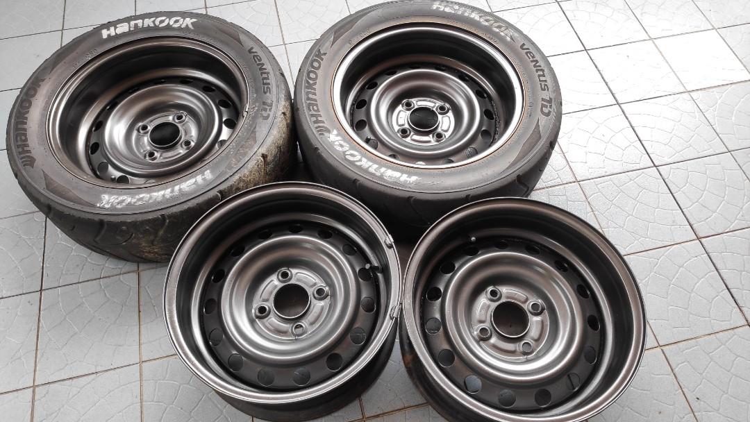Rim besi offset custom 15 inch PCD 114, Auto Accessories on Carousell