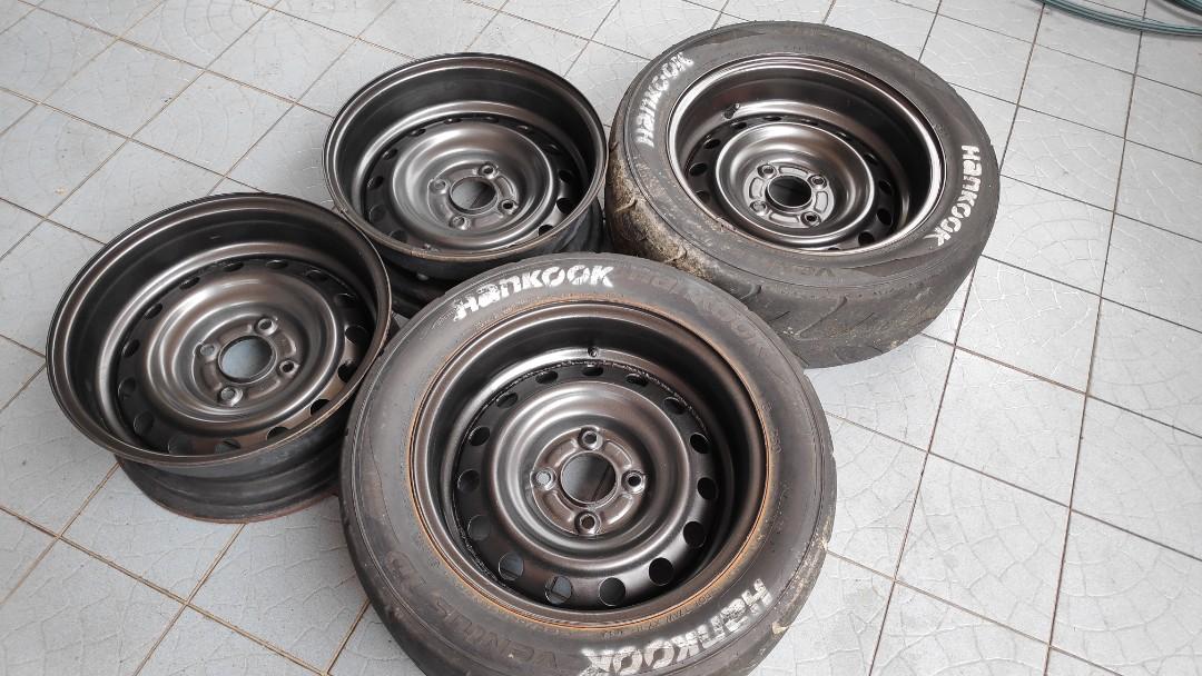 Rim besi offset custom 15 inch PCD 114, Auto Accessories on Carousell