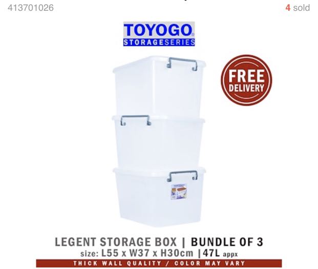 TOYOGO CONTAINER! Sturdy and 3 for $40, Furniture & Home Living, Home ...