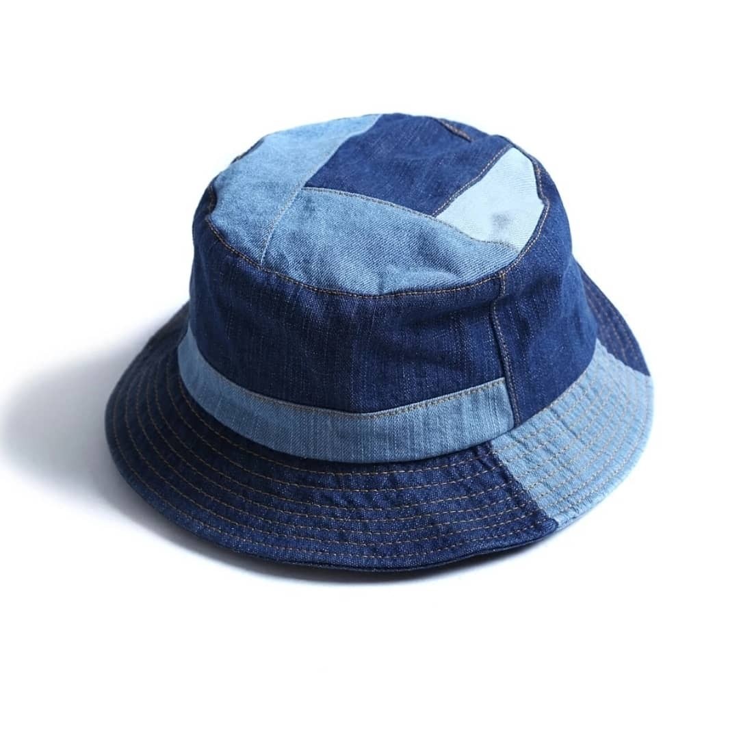 Vintage denim rework patchwork Bucket Hat, Women's Fashion, Accessories ...