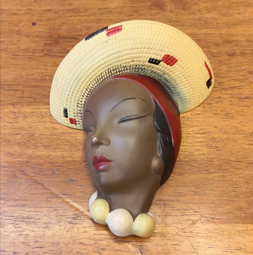 antique BOSSONS Capri head pottery vase, Furniture & Home Living, Home ...