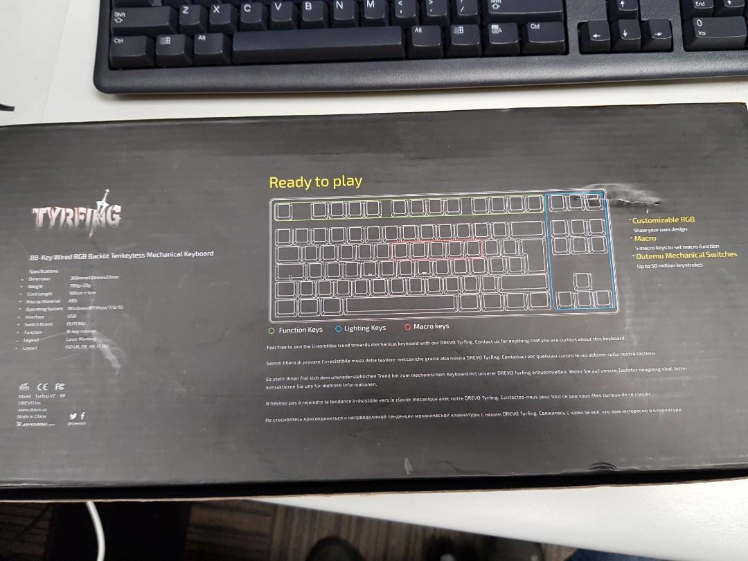 Drevo Tyrfing V2 88 Key RGB Mechanical Keyboard, Computers & Tech ...