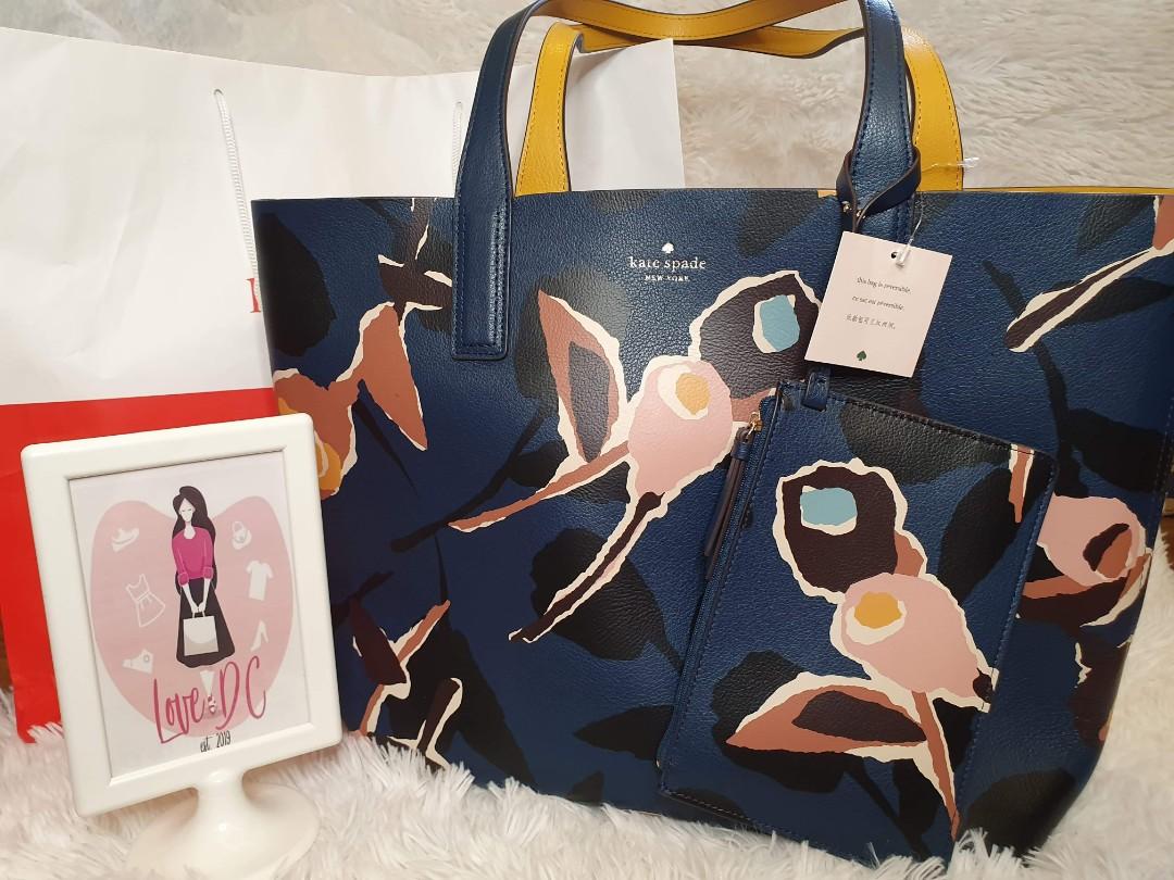 Kate Spade Arch Paper Rose Reversible Bag, Women's Fashion, Bags ...