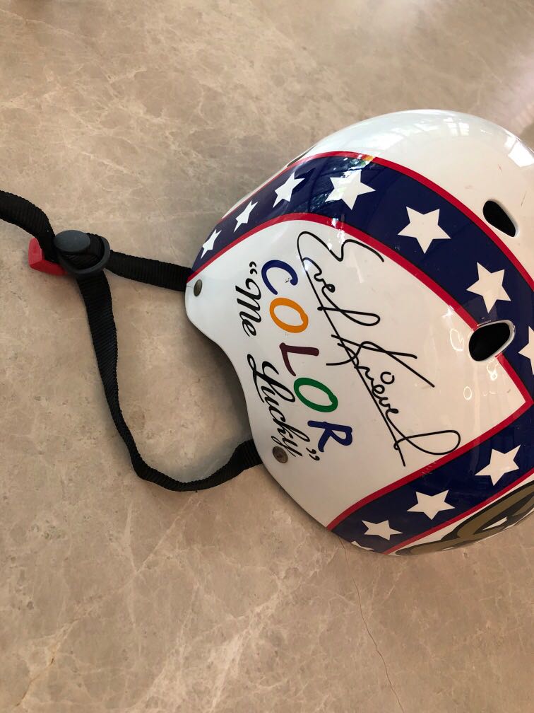 Kiddi Moto Evel Knievel Color “Me Lucky” Helmet, Sports, Sports & Games ...