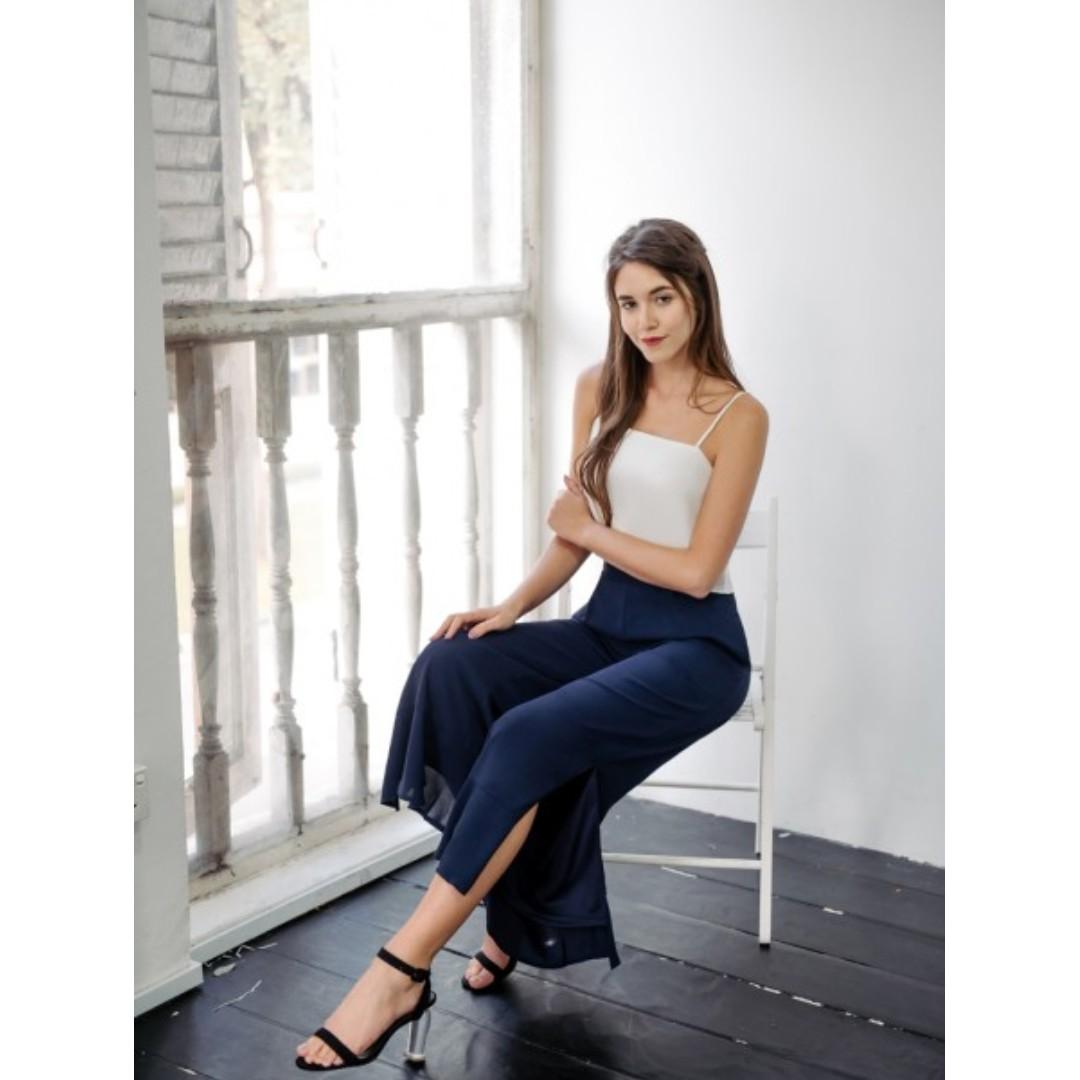 Ripple Riddle Pants (Navy), Women's Fashion, Bottoms, Other Bottoms on ...