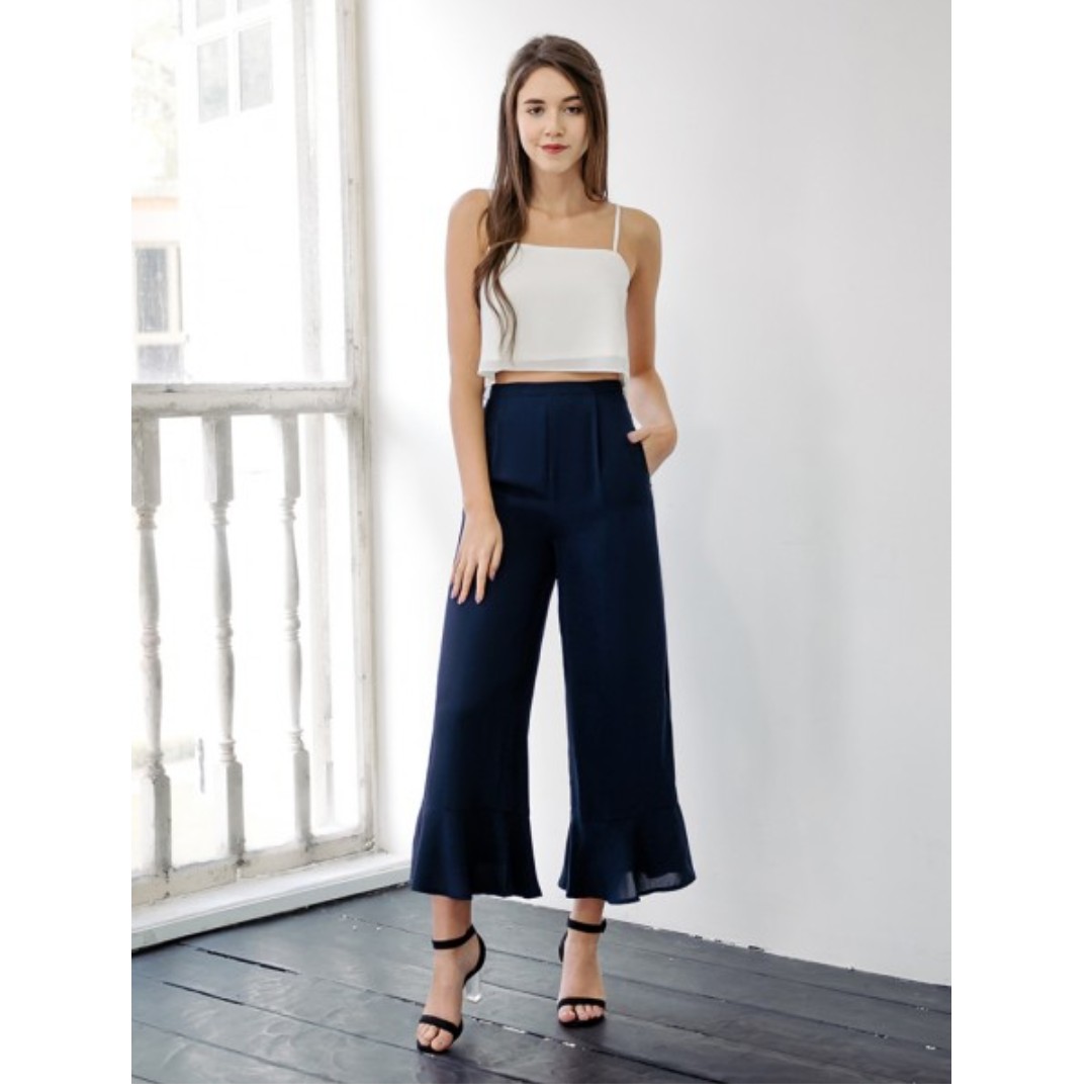 Ripple Riddle Pants (Navy), Women's Fashion, Bottoms, Other Bottoms on ...