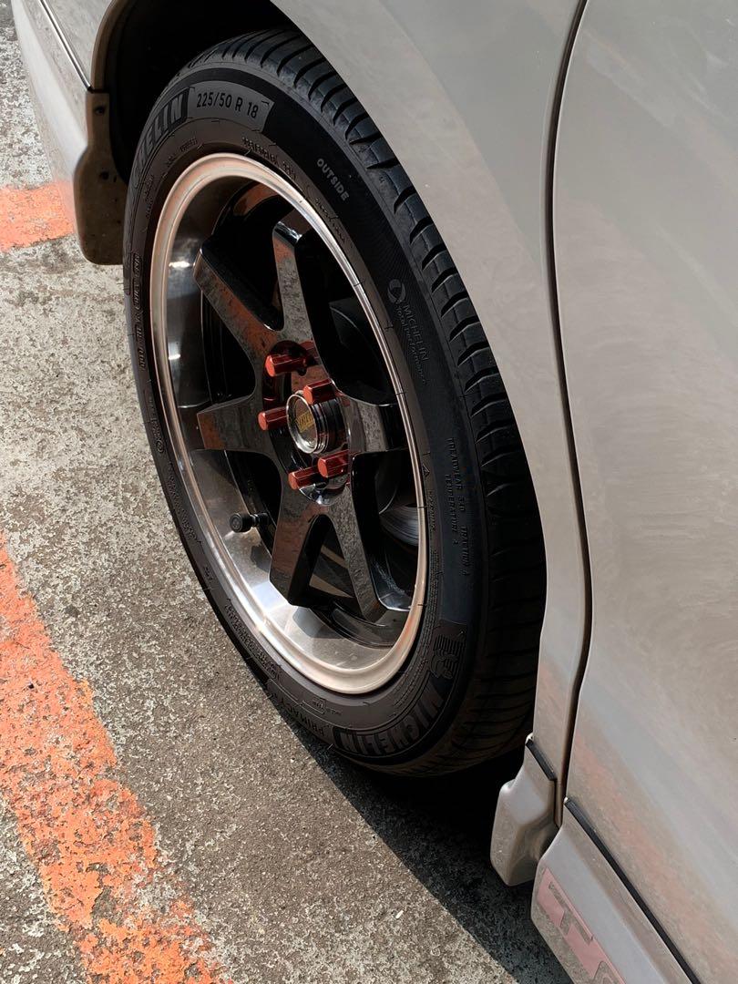 TE37 Volk Racing (Replica), Car Accessories, Tyres & Rims on Carousell