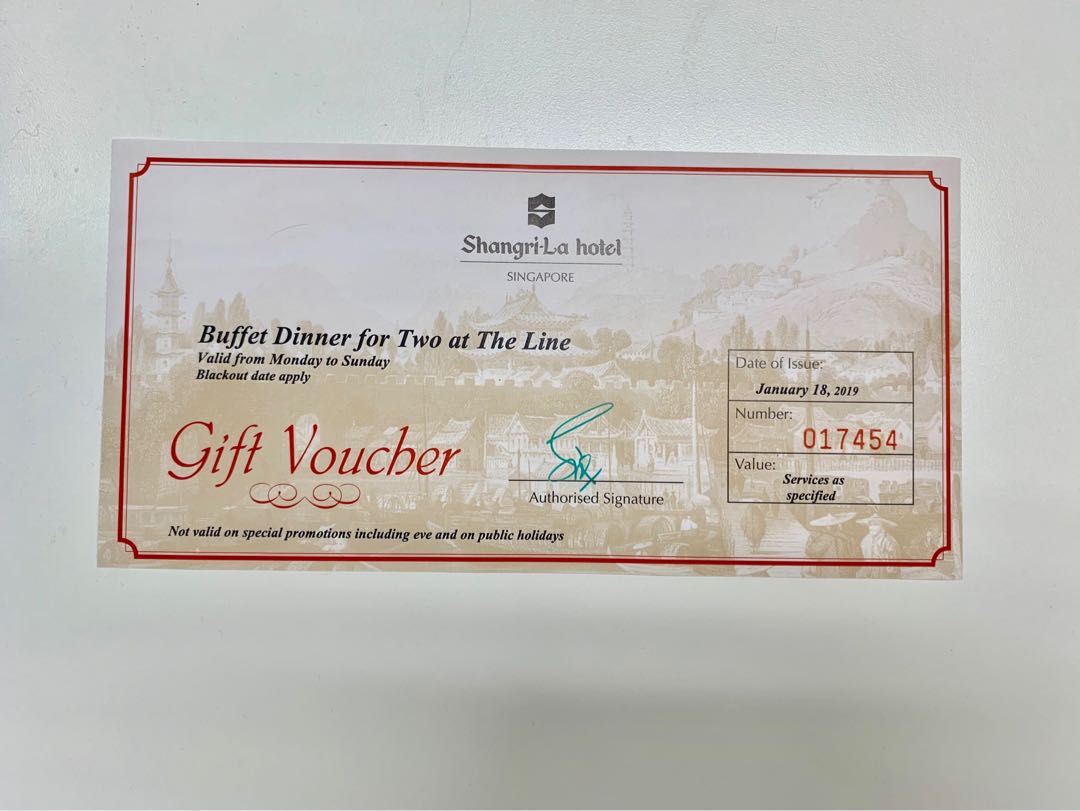 Voucher - Buffet dinner for two at The Line (Shangrila), Tickets ...