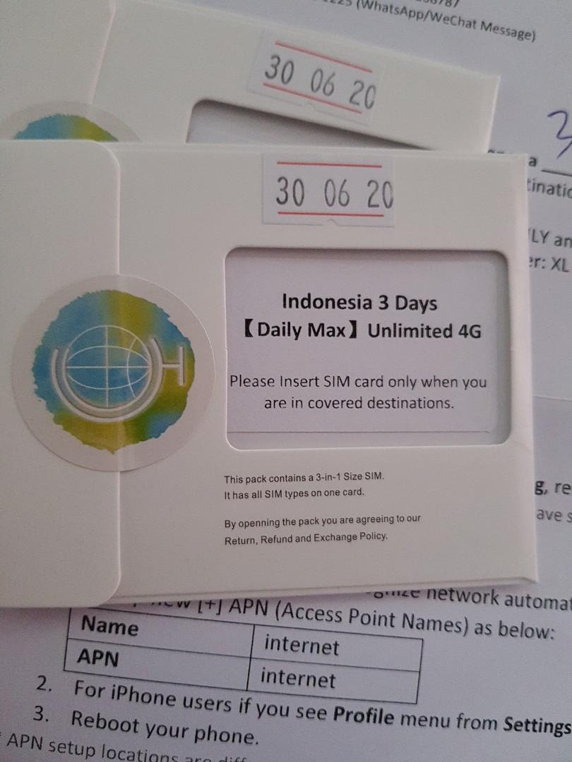 X2 Indonesia ICC 3 days unlimited 4G sim batam bintan, Tickets ...