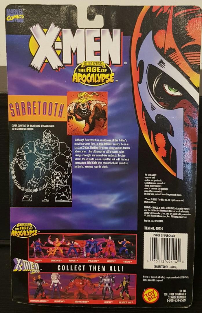 age of apocalypse sabretooth wild child marvel action figure figures ...